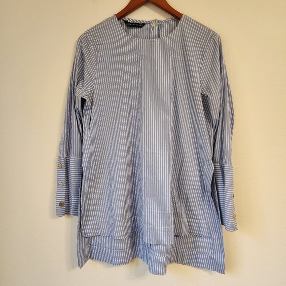 Zara | Tops | Zara Women Top Button Closure Size M Key Hole Long Sleeve ...